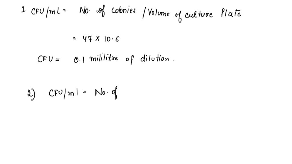 Solved Using The Count Data And Observational Data You Acquired Calculate The Number Of Cfus 7598