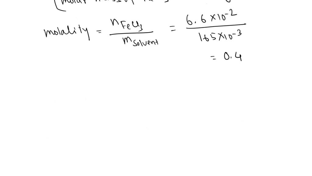 SOLVED: Calculate the freezing point and the boiling point of a solution containing 11.9 g FeCl3 ...