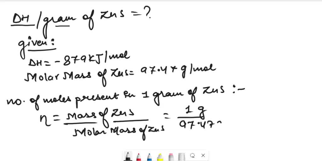 SOLVED: The first step in the industrial process of zinc sulfide ore ...