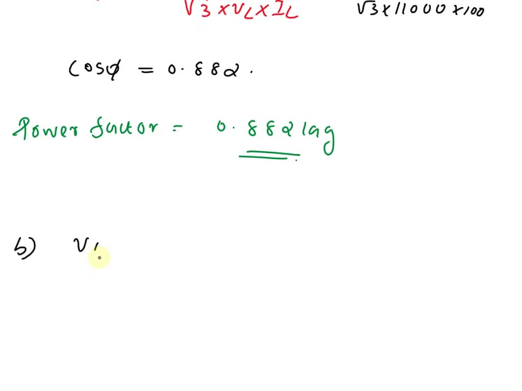 Solved Question 6 Non Salient Pole Three Phase Y Connected Synchronous Generator With