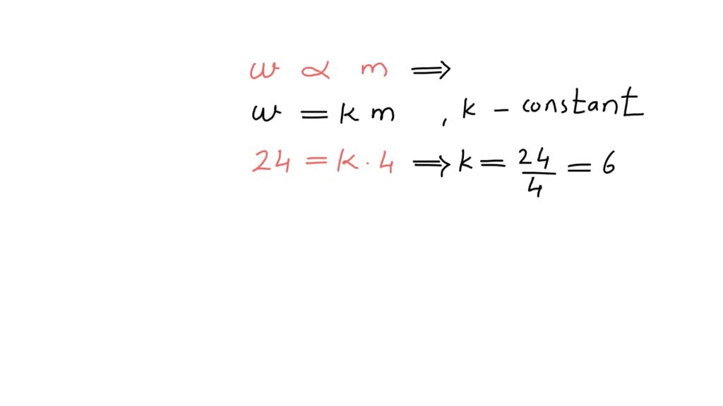 SOLVED: O Functions and Lines Word problem on direct variation On a given planet, the weight of ...