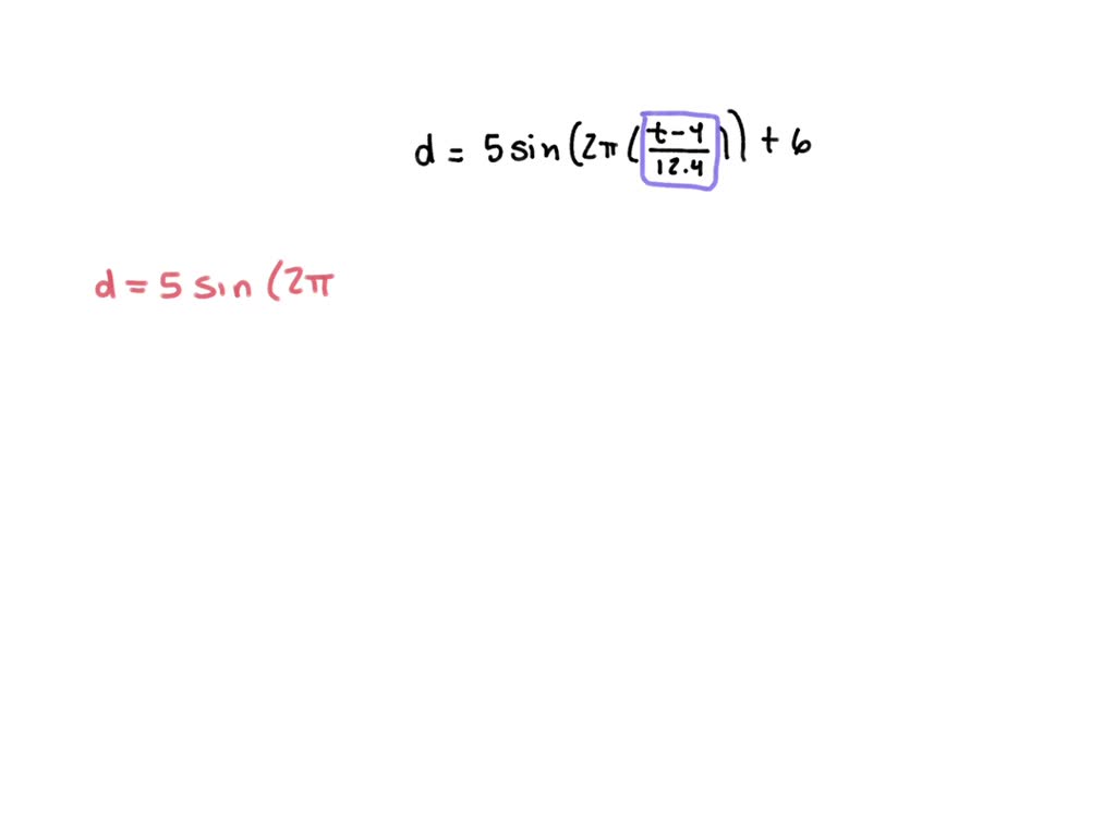 SOLVED: The water level at an ocean inlet has a depth, d, in metres ...