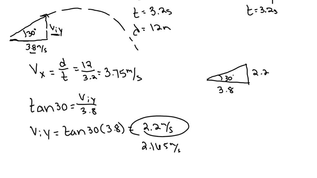 Solved 5 A Ball Was Kicked At An Angle Of 30 ∘ With Respect To The