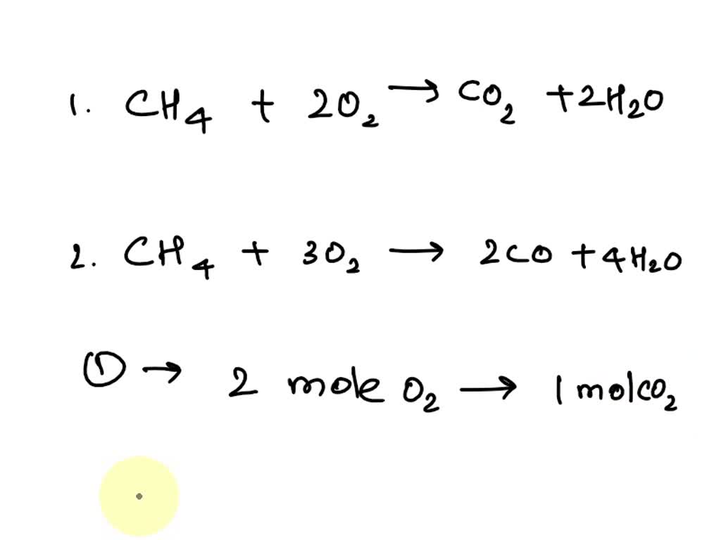 SOLVED: The reaction of methane with oxygen produces two different ...