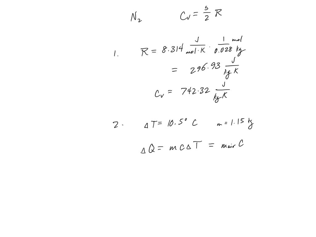 SOLVED: Compute the specific heat capacity at constant volume of ...