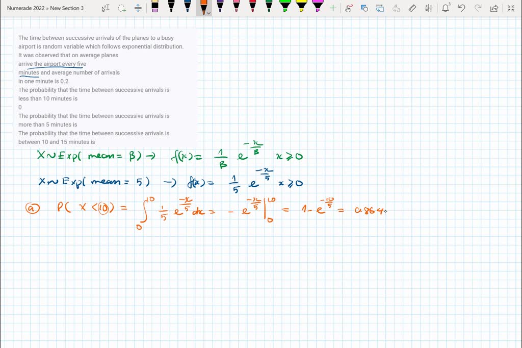 SOLVED: The time interval between the arrivals of successive planes at ...