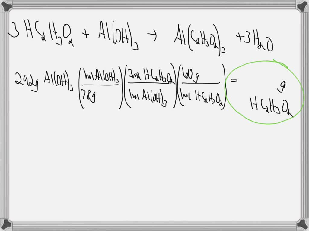 SOLVED: The chemical equation for the reaction of acetic acid with ...