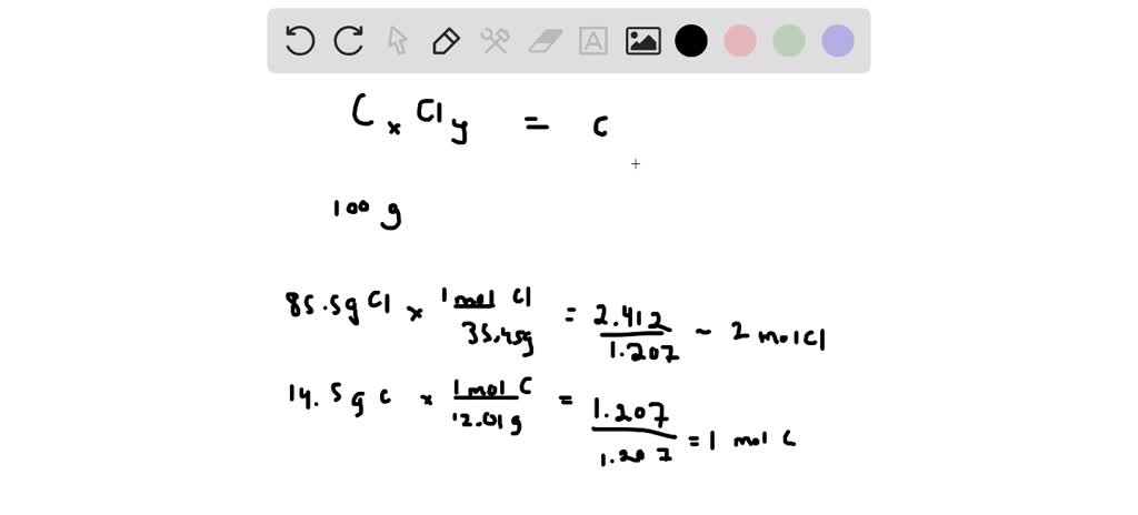 SOLVED: A compound composed of only carbon and chlorine is 85.5% ... SOLVED: A compound composed of only carbon and chlorine is 85.5% ...