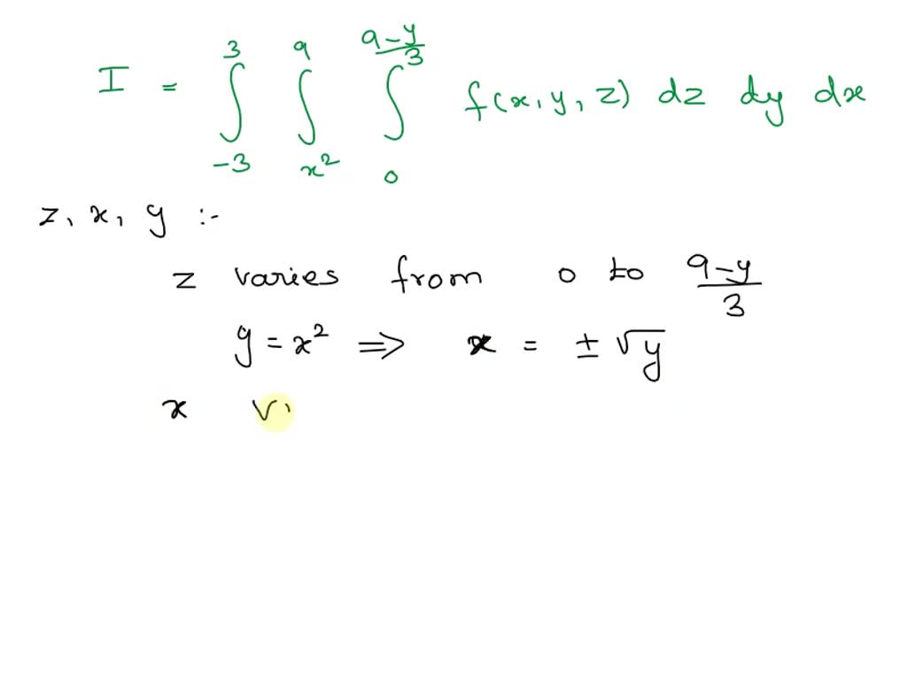 SOLVED: Express the integral f(x, y, z) dV E as an iterated integral in ...