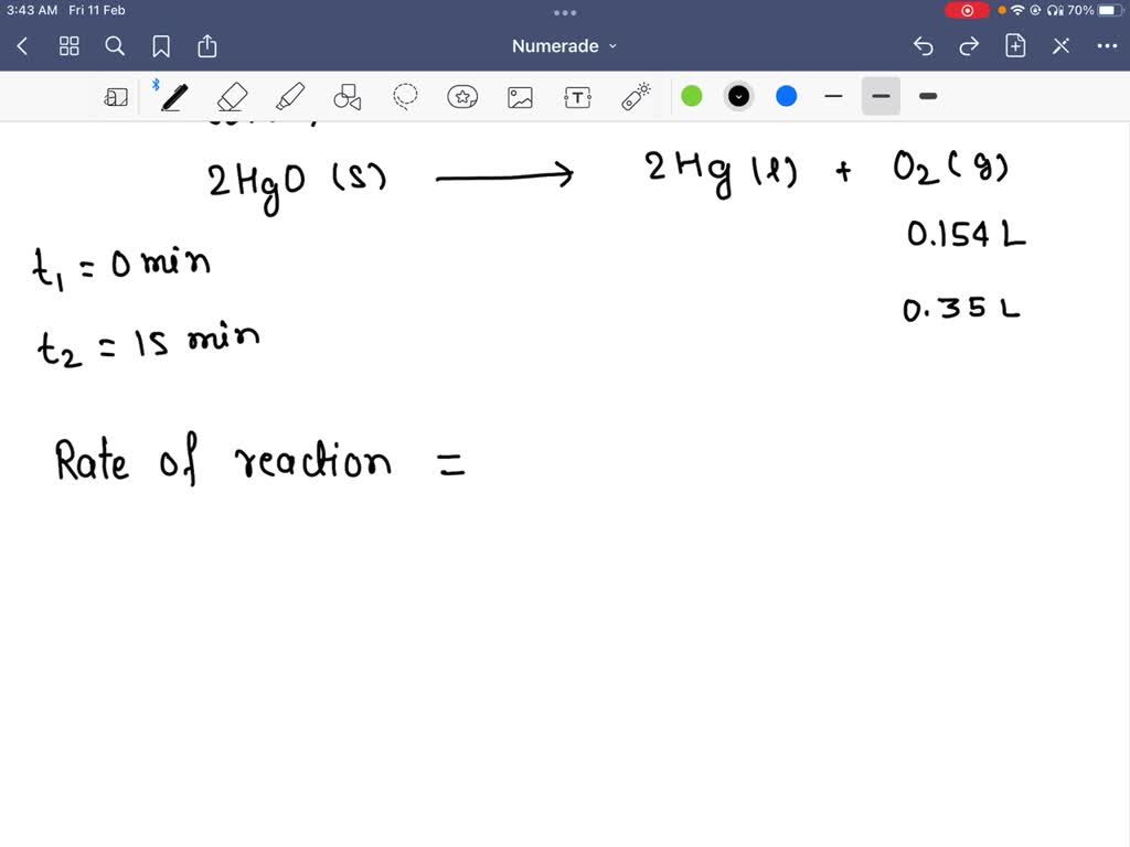 SOLVED:In the reaction 2HgO(s) → 2Hg(l) + O2(g) we measure the ...