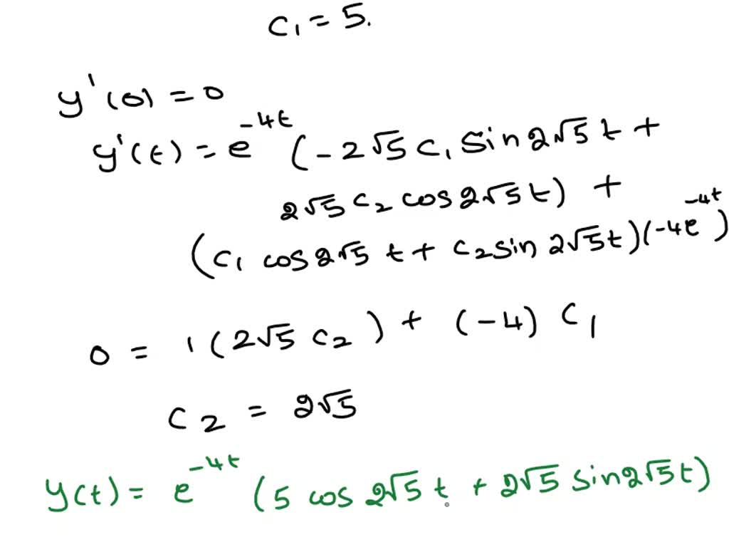SOLVED: The motion of a mass-spring system with damping is governed by ...