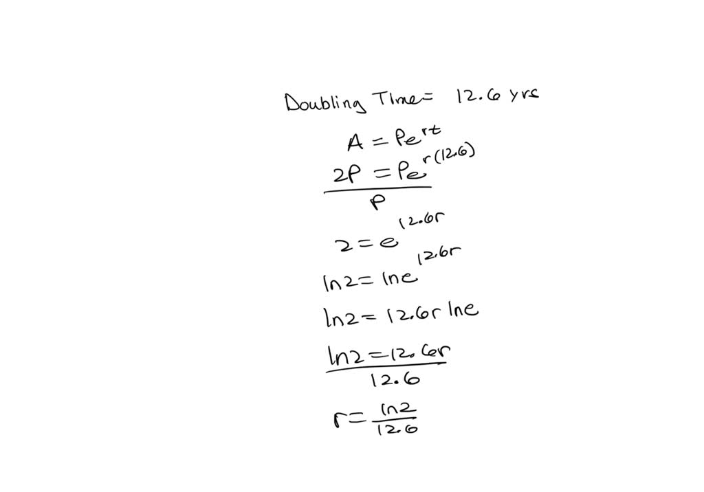 SOLVED: The doubling time of an investment with continuous compound ...