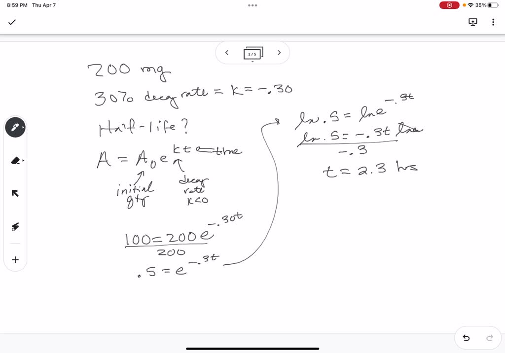 SOLVED: 1. A doctor prescribes 200 milligrams of a therapeutic drug ...