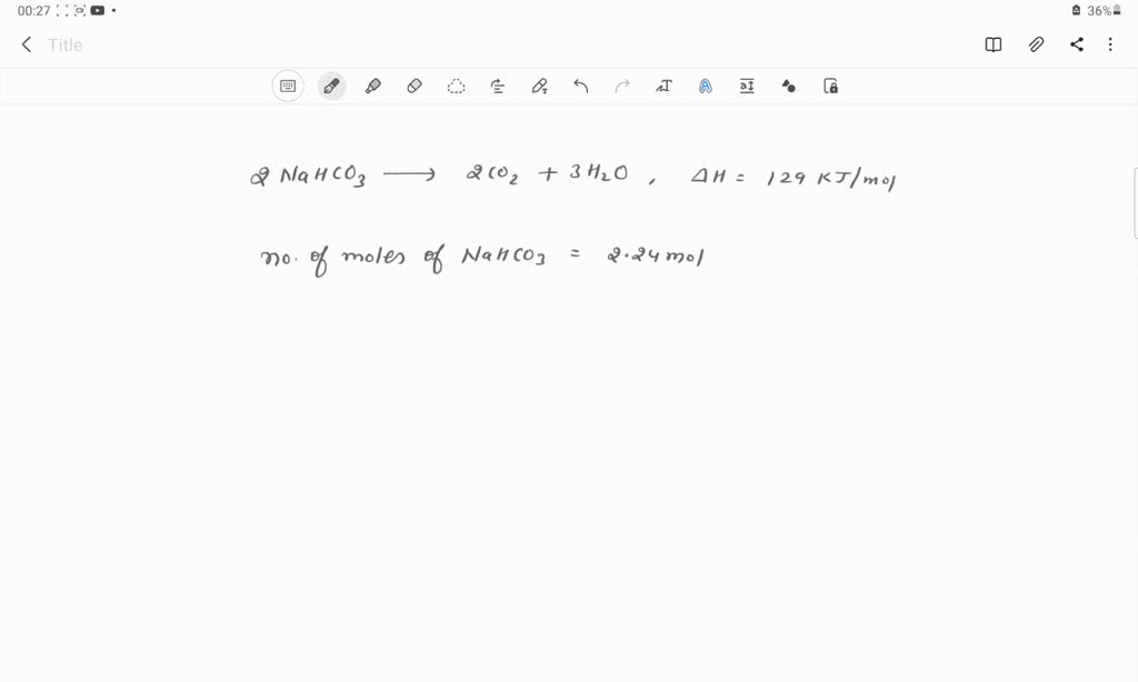 SOLVED: The standard heat of formation for sodium bicarbonate is 947.7 ...