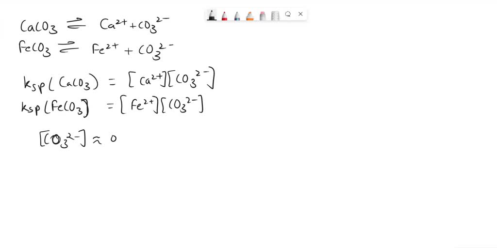 SOLVED: Calculate the ratio of [Ca2+] to [Fe2+] in a lake in which the ...