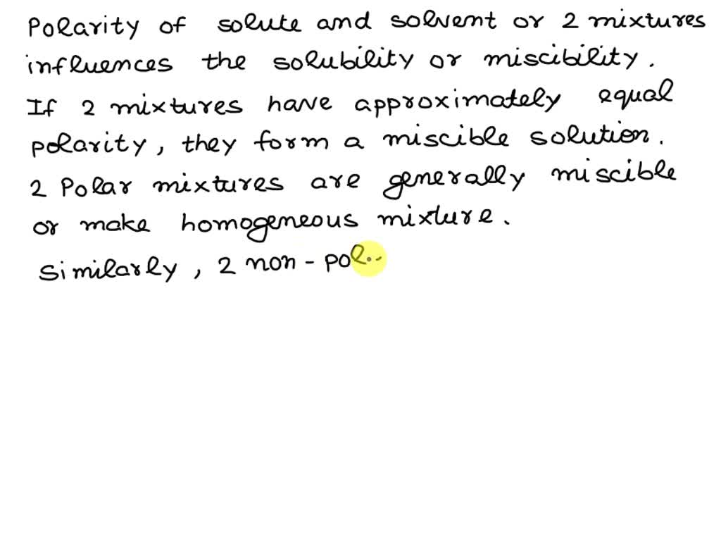 SOLVED: using the concept of bond polarity solubility explain why water and vinegar are miscible ...