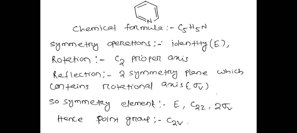 what are the symmetry elements and point group for pyridine and explain ...