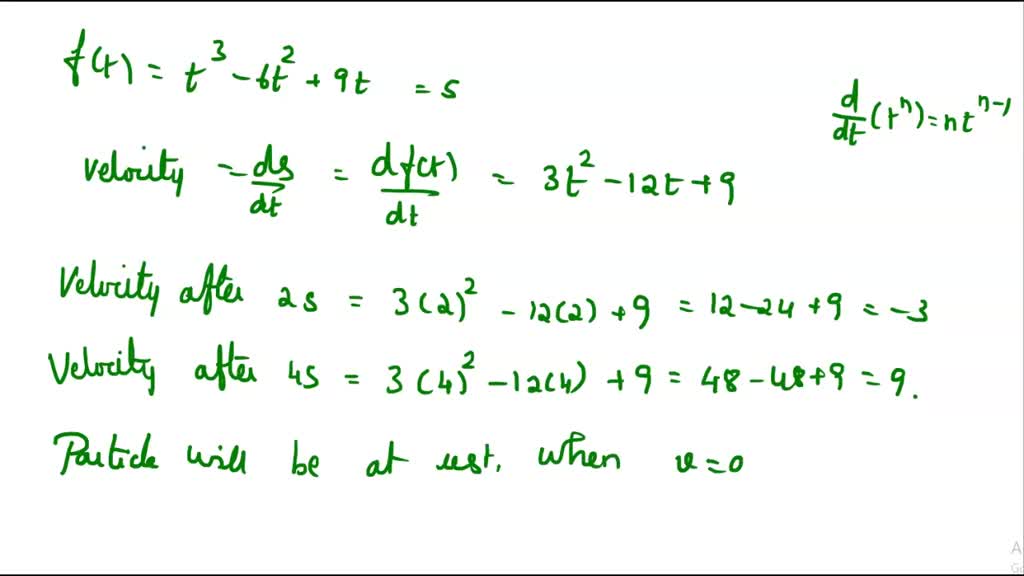 SOLVED: The position of a particle is given by the equation 2t3 9t2 ...
