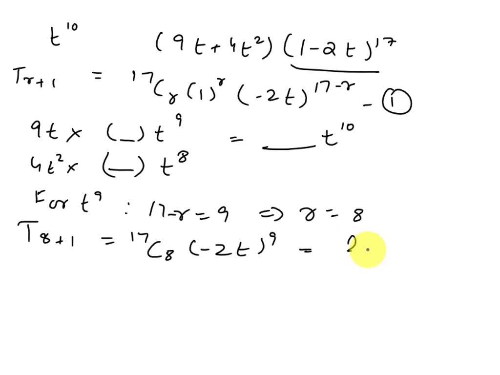 SOLVED: Calculate the coefficient of t^(n) in (t)/(1-t)+(t^(2))/((1-t)(1-2t))+(t^(3))/((1-t)(1 ...