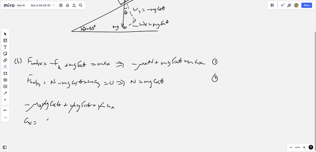 SOLVED: Starting from rest, a particle slides down a 30^∘ slope. Coefficient of kinetic friction ...