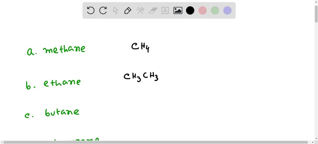 SOLVED: 11.9 Draw the condensed structural formula for alkanes or the ...