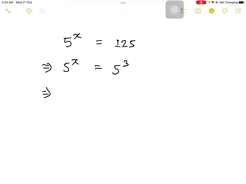 SOLVED Solve 5 x 125