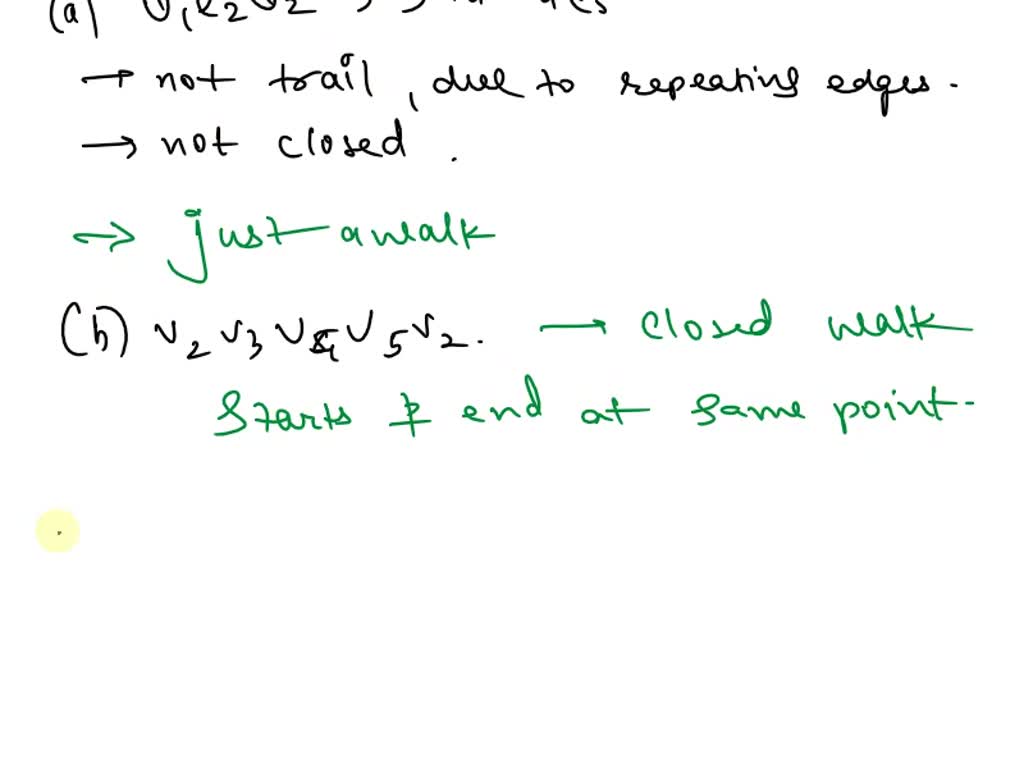 In the graph below, determine whether the following walks are trails ...