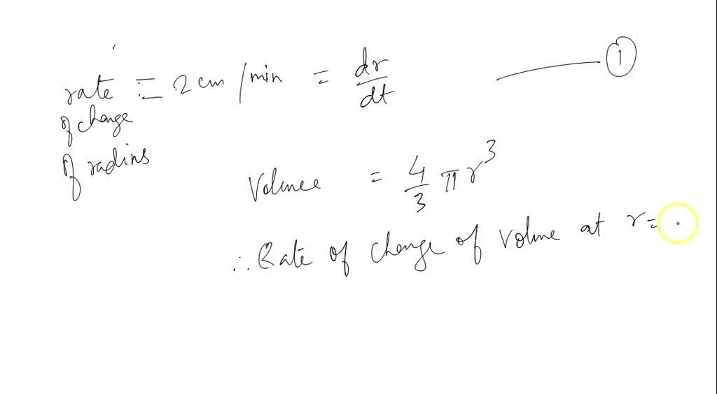 SOLVED: The radius of a spherical balloon is increasing at a rate of 4 centimeters per minute ...