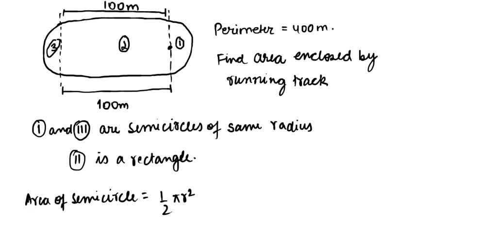 SOLVED: The diagram shows a running track. The perimeter of the track ...