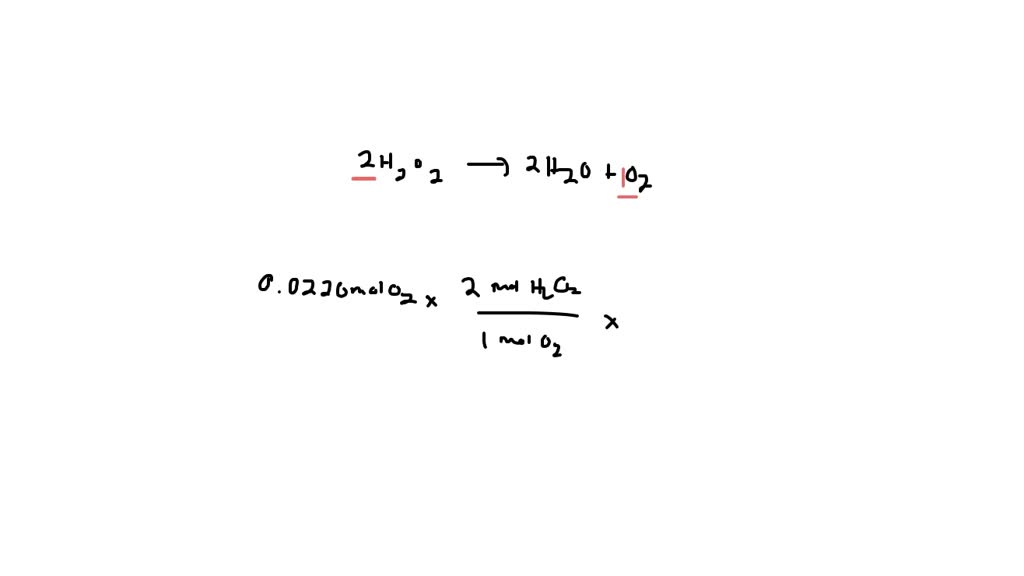 SOLVED: Hydrogen peroxide decomposes as shown below: 2 H2O2 L 2 HzO ...