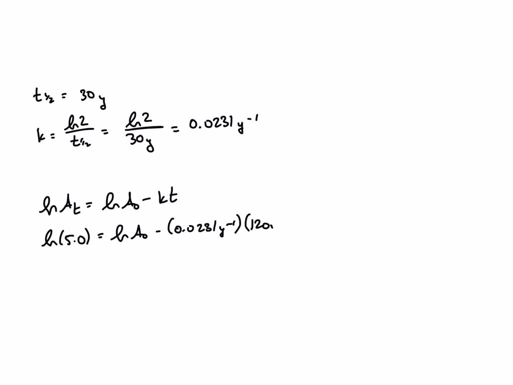 SOLVED: The Cs-131 nuclide has a half-life of 30 years. After 120 years ...