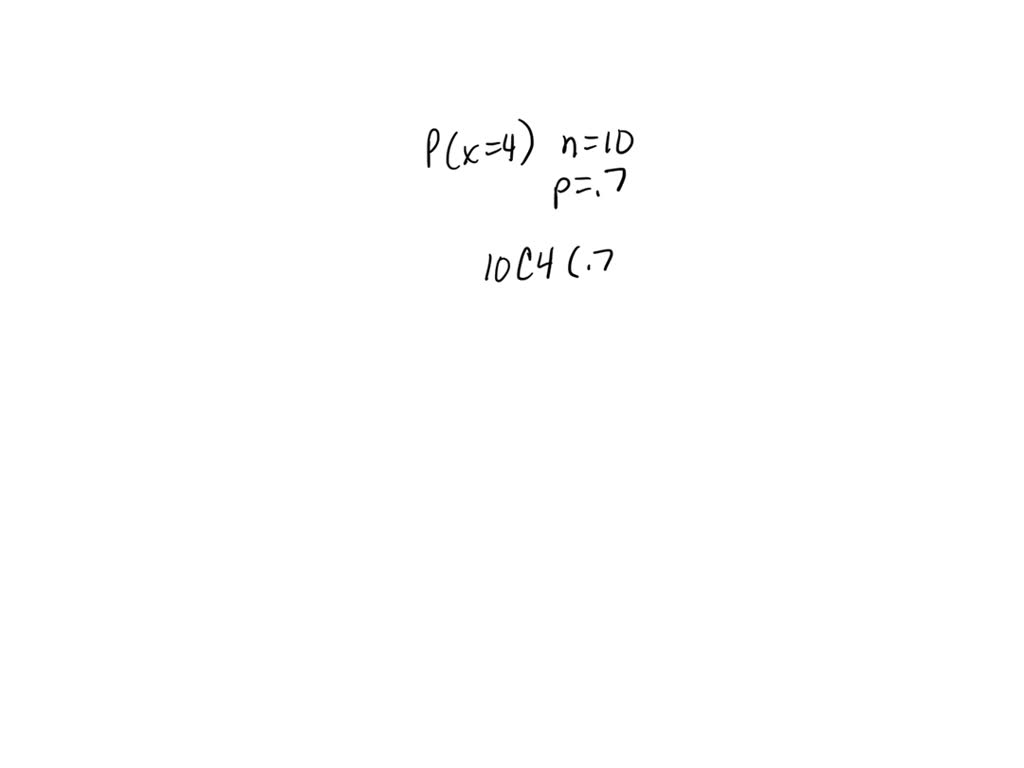 SOLVED: Use the binomial formula to calculate the probability of the ...