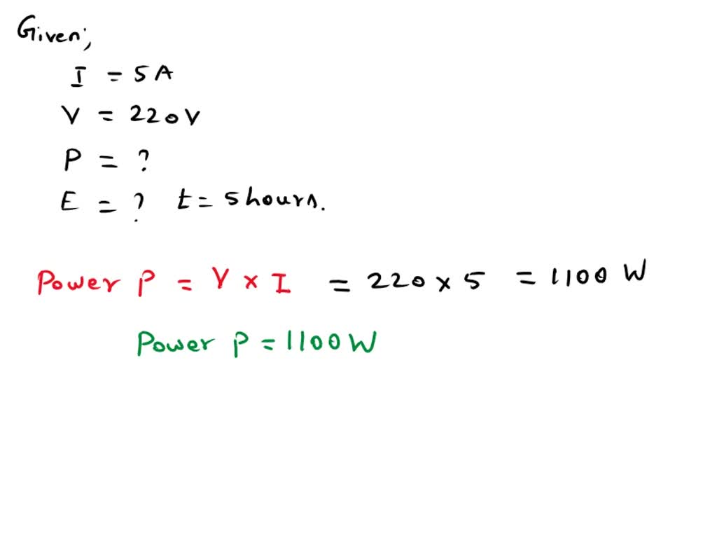 SOLVED: An electric motor takes 5.0 A from an electric source of 220V ...