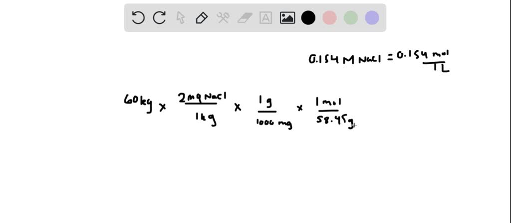 SOLVED: A patient experiencing dehydration will be given 3.0 mEq sodium chloride/kg BW. If the ...
