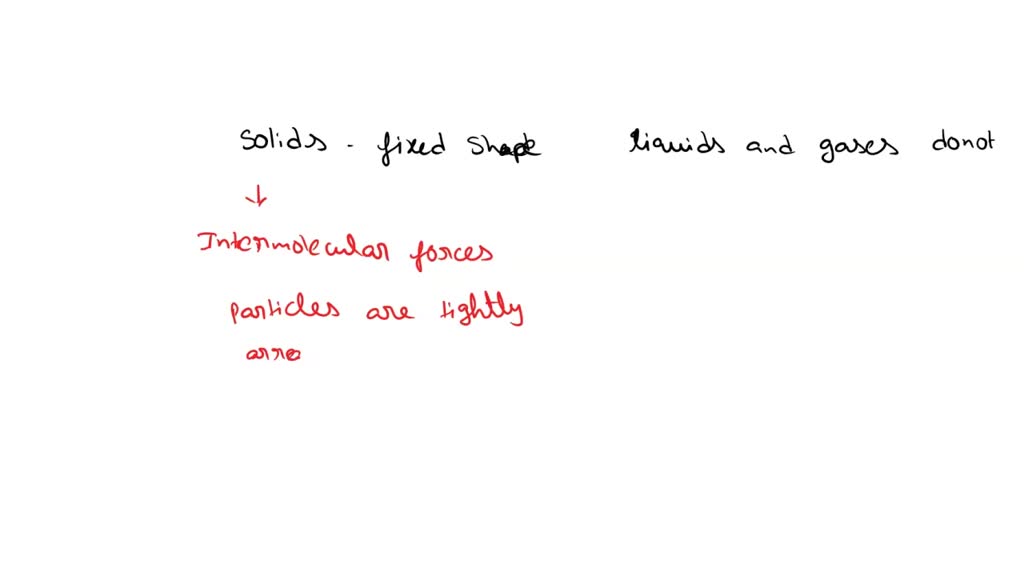 SOLVED: Why does a solid have a definite shape? The particles of a ...