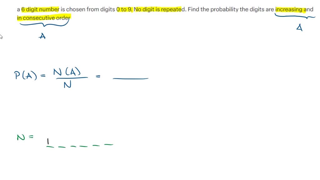 a 6 digit number is chosen from digits 0 to 9. No digit is repeated. Find the probability the ...