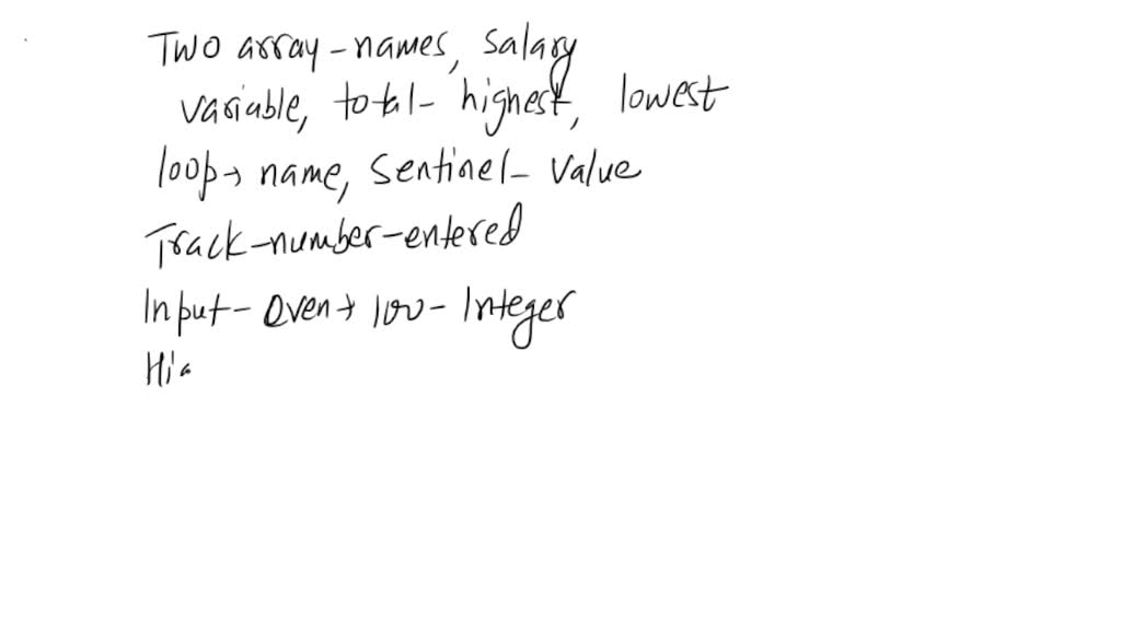 SOLVED: In raptor, input a list of employee names and salaries and ...