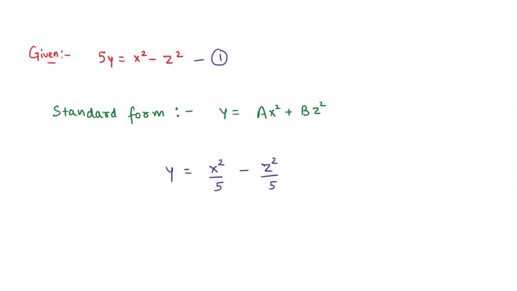 SOLVED: Identify the quadric wlth the given equation Byz = hyperboloid ...