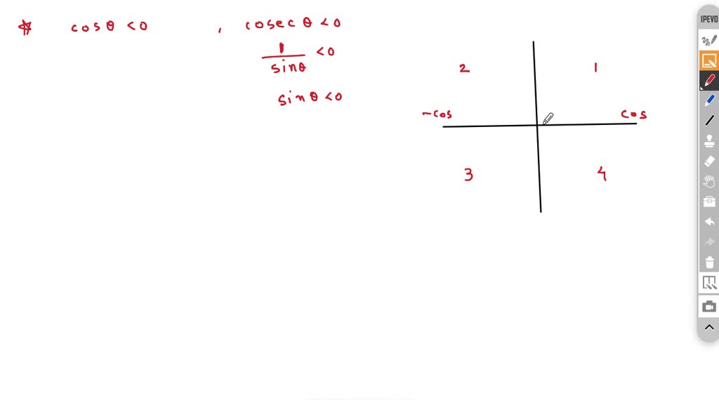 SOLVED: Determine in which of the four quadrants angle 0 is located ...