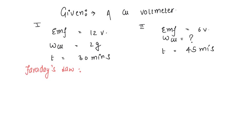 SOLVED: When a copper voltameter is connected with a battery of e.m.f ...