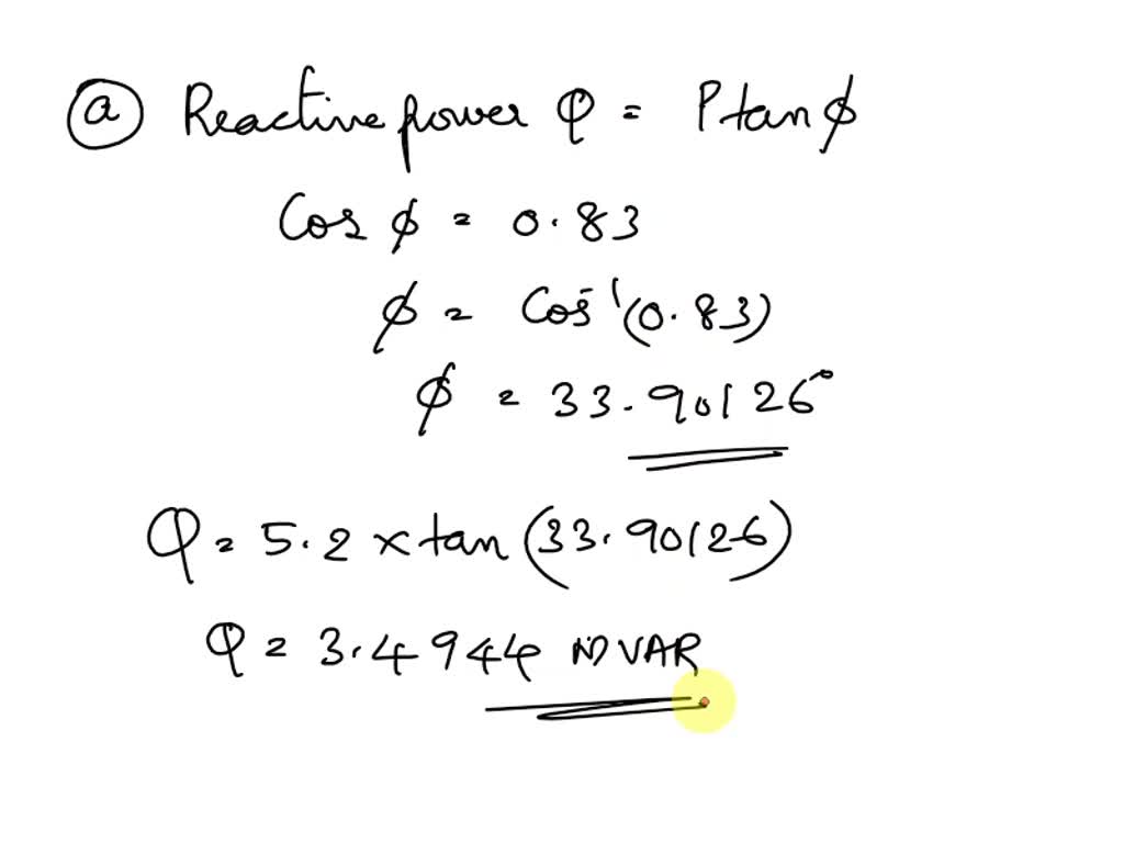 SOLVED: A motor draws 5.2 MW from a 3-phase line at a power factor (PF ...