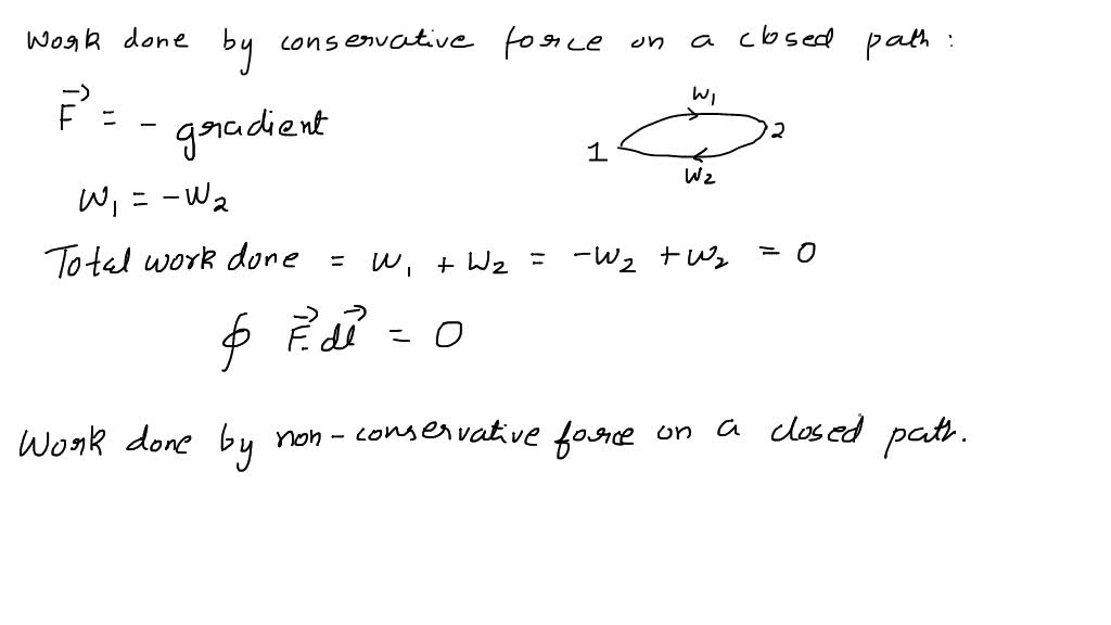 SOLVED: Prove that the work done by a conservative force on a closed ...
