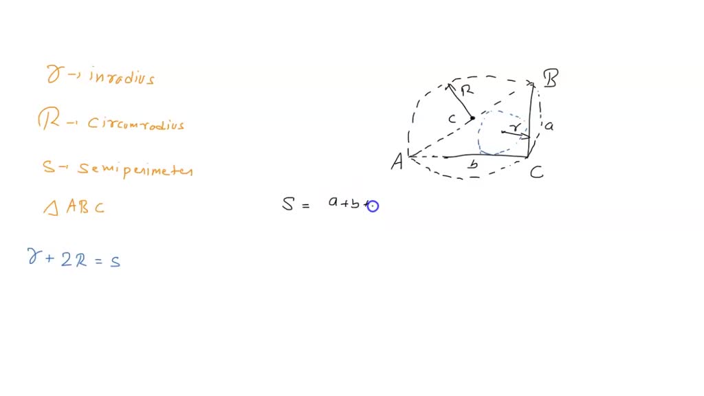 SOLVED: A: The statement that circumradius and inradius of a triangle ...