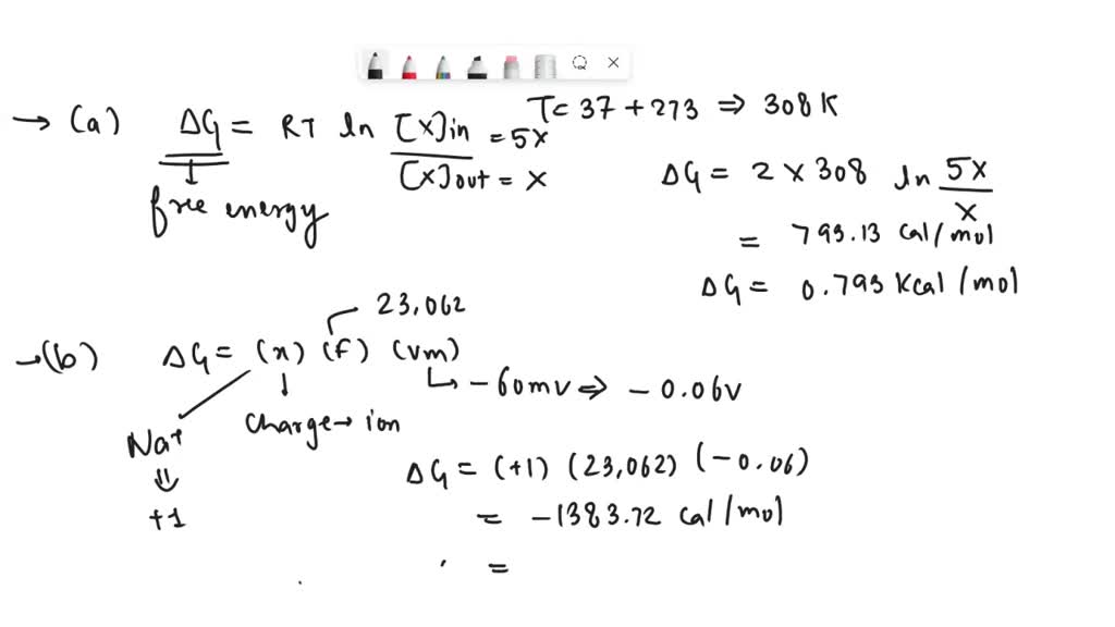 SOLVED: Calculate the change in G inward for the following scenarios ...