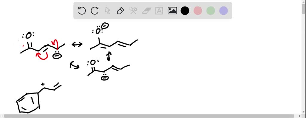 SOLVED: 8) Draw the important resonance forms for the structure shown ...
