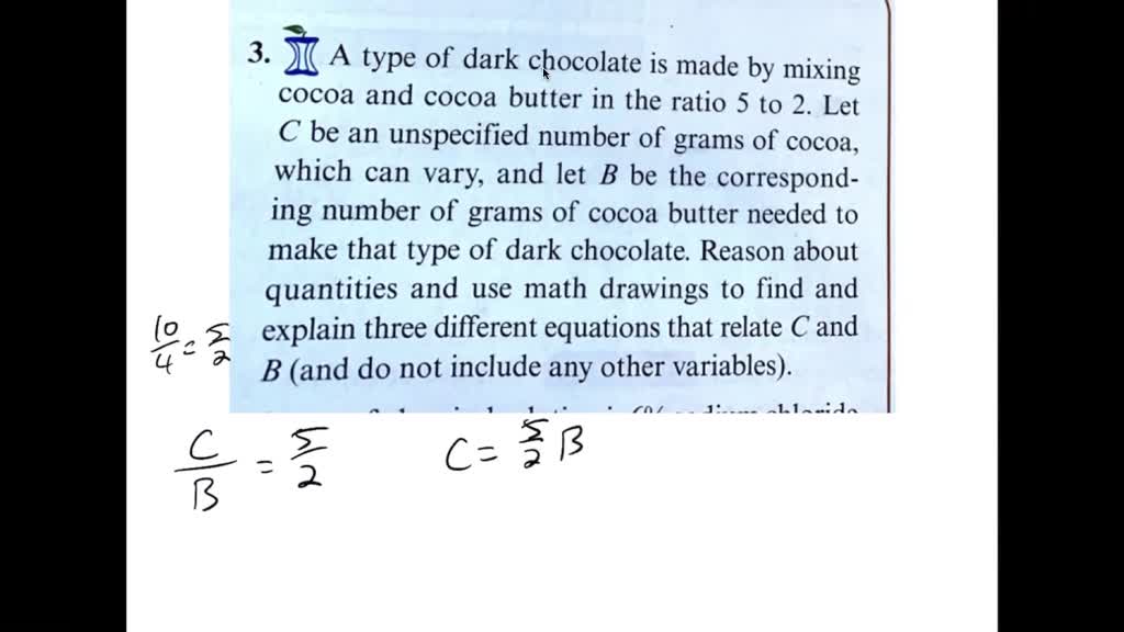 SOLVED: 2.b What component in chocolate is responsible for the ...