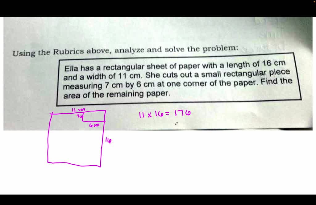 SOLVED: A rectangular piece of dimensional 3 cm into 2 cm was from a ...