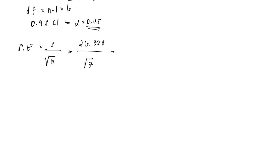SOLVED: levels of seven randomly selected men. Construct a 95% confidence interval to estimate ...