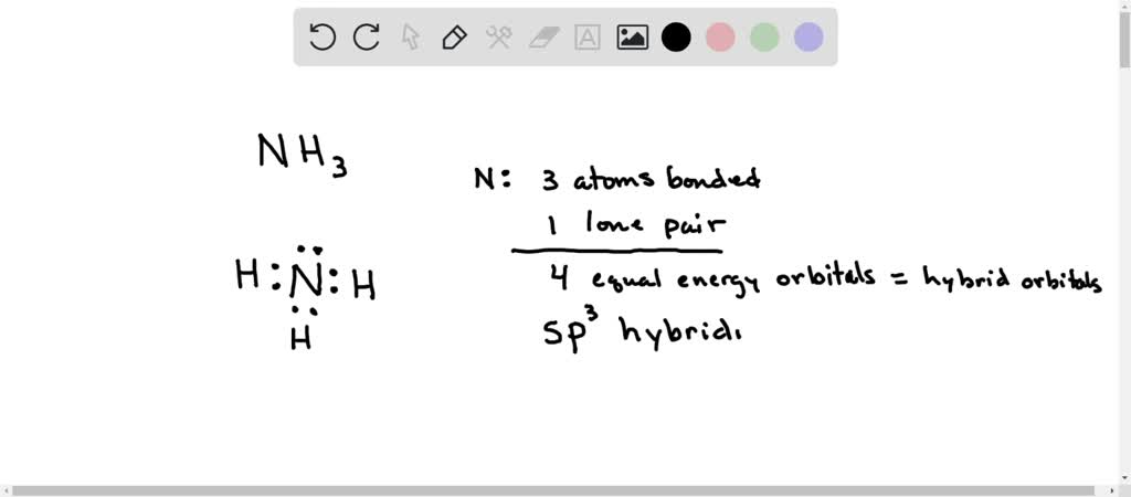 SOLVED: According to valence bond theory, which orbitals on N and H ...