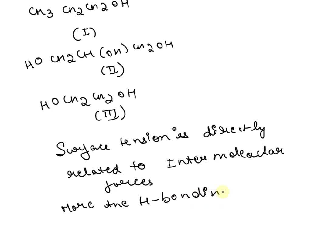 SOLVED: For the following molecules I. CH3CH2CH2OH II. HOCH2CH (OH ...